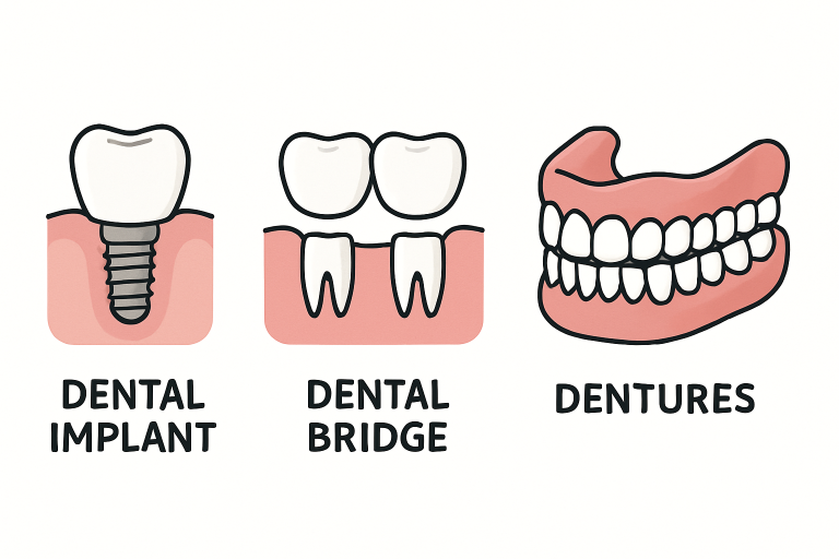 Tooth Replacement Options: Dental Implants, Bridges & Dentures Explained